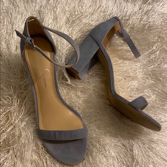 Jessica Simpson | Shoes | Jessica Simpson Suede Light Blue Block Heels ...